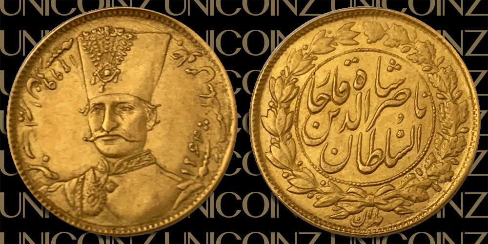 1T AH1299 (11882) Naser Aldin Qajar One Toman Gold Coin | MA-Shops