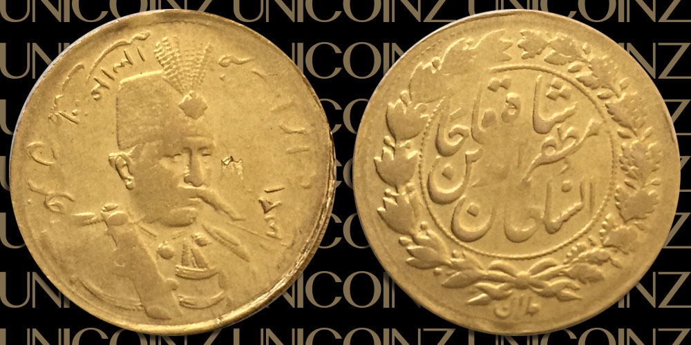 1T AH1321 (1903) Q2882] One (1) Toman Gold Coin Muzzafar Aldin Shah ...