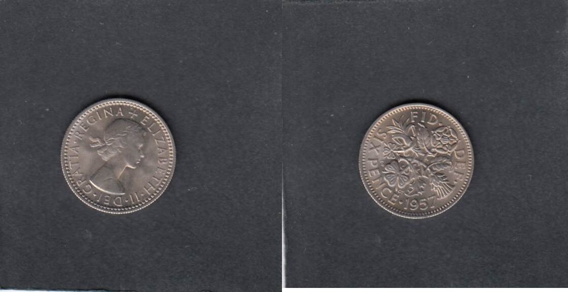Great Britain 6 Pence ELIZABETH II 1957 KM.903 UNC | MA-Shops