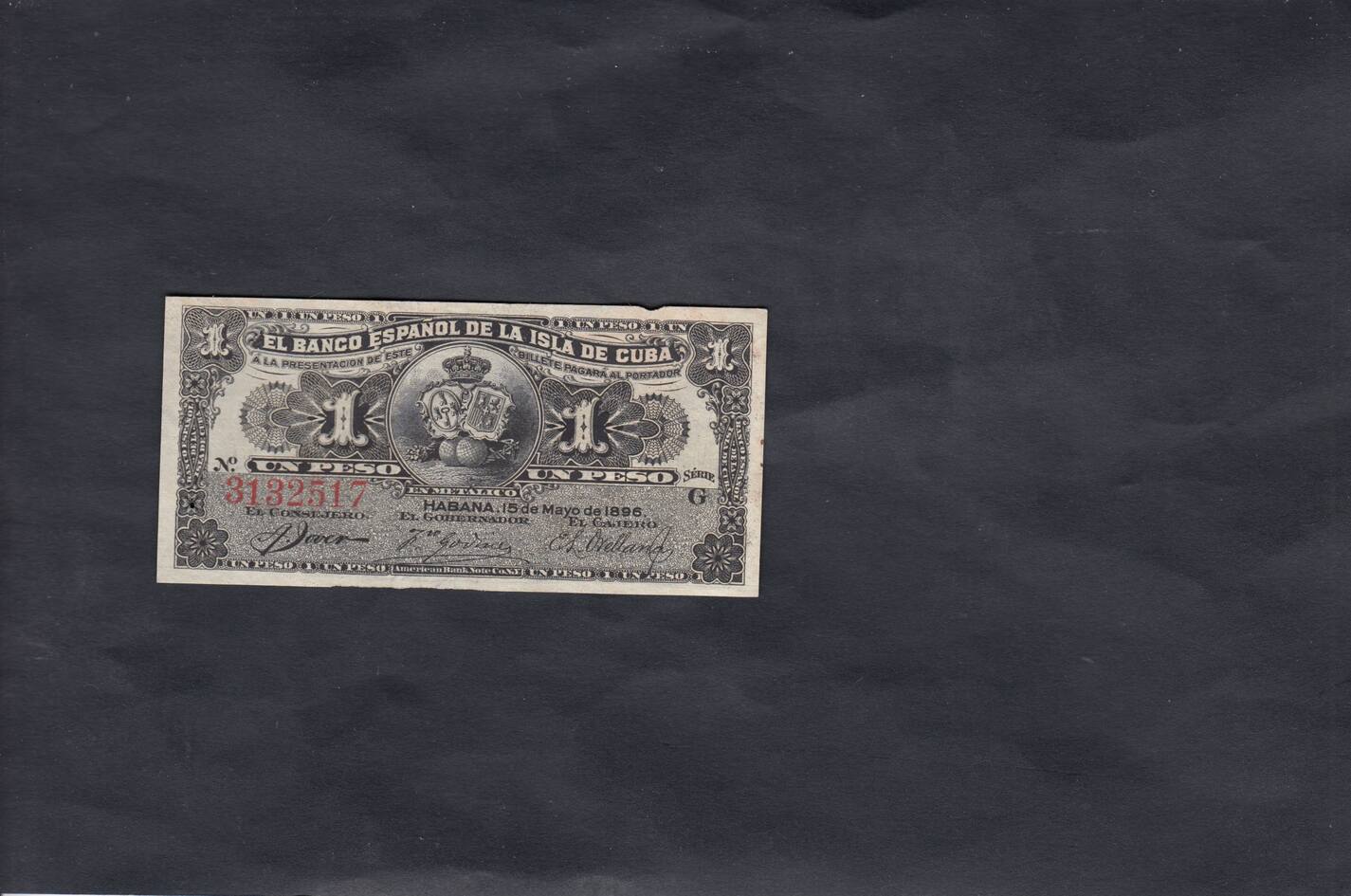 Cuba 1 Peso 1896 P.47a UNC- | MA-Shops