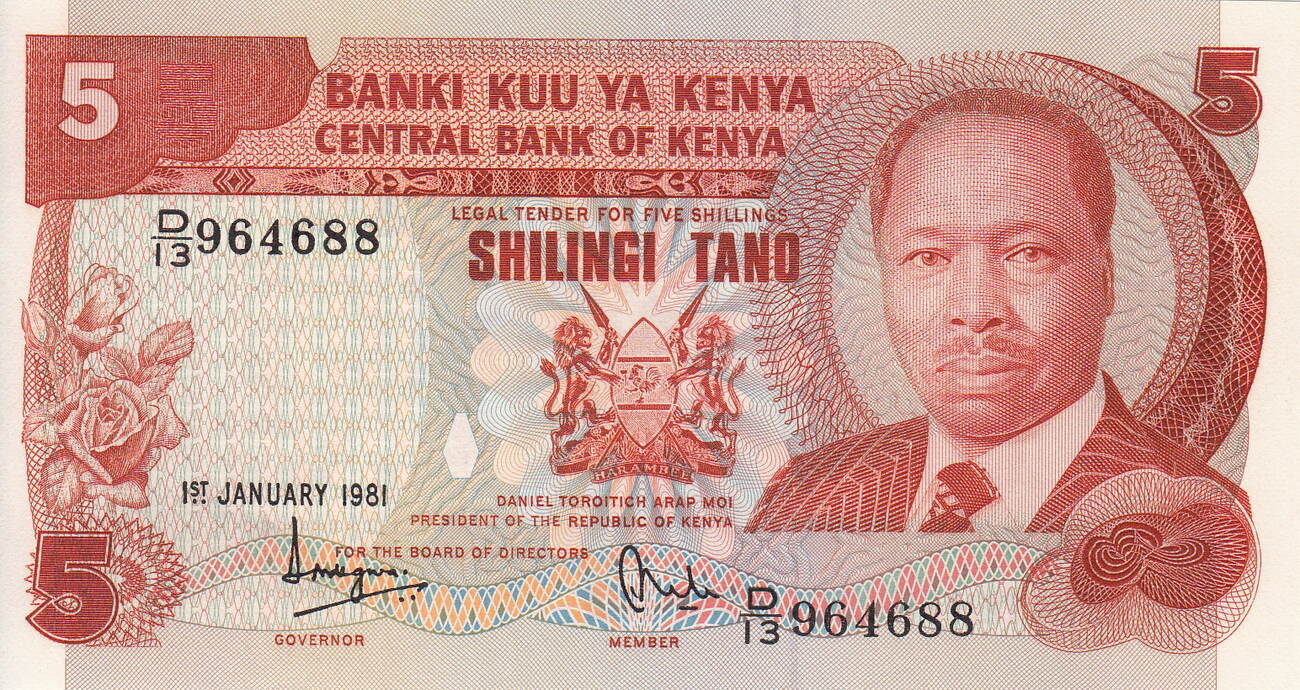 Kenya 5 Shillings 1981 P.19 UNC | MA-Shops