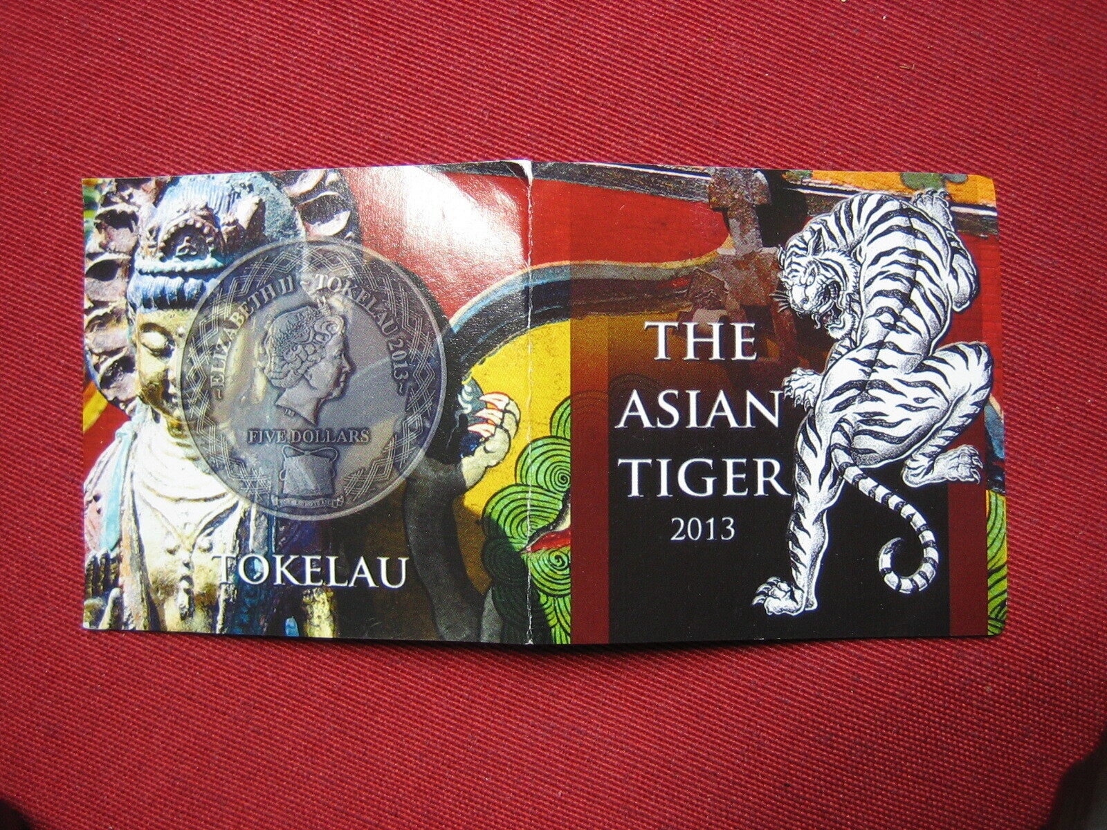 Tokelau 5 Dollars 2013 The Asian Tiger. 5 Oz Silber. Antique Finish ...