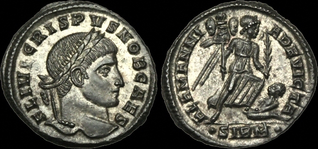 ROMAN IMPERIAL LT-FJTQ - CRISPUS Caesar - AE3, ALAMANNIA DEVICTA, A ...