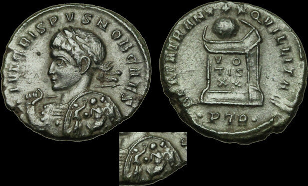 ROMAN IMPERIAL LT-WKPD - CRISPUS as Caesar - AE 3, VERY RARE bust ...