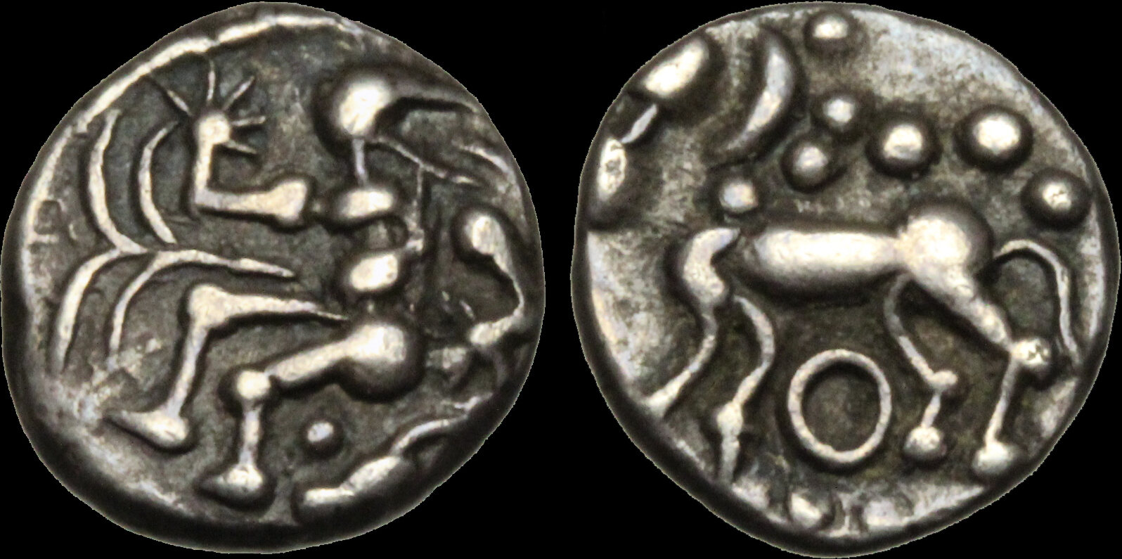 CELTIC GERMANY CE-FJUW - Treveri - AR Quinarius, Marberg Type, Superb ...