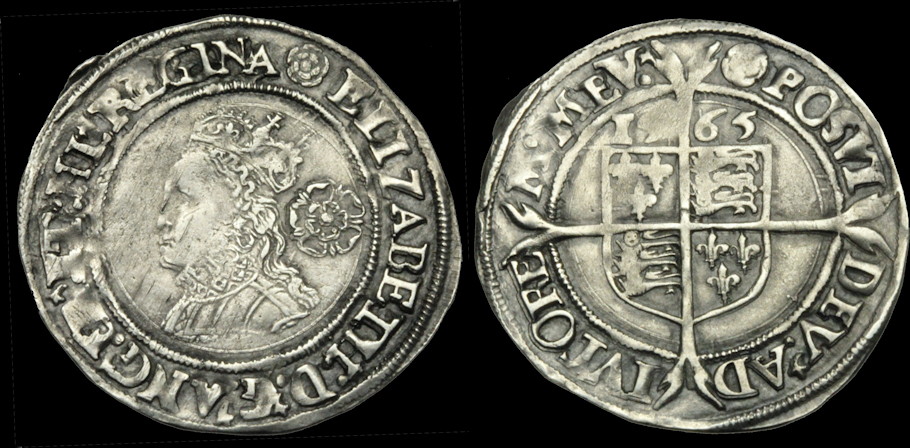 ENGLISH HAMMERED ELIZABETH I - 3rd Issue Sixpence, mm Rose, 1565, RARE ...