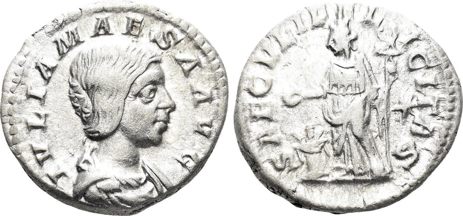 ROMAN AR Denarius 218-224 AD Julia Maesa. Augusta, 218-224/5 AD. (3.23g ...
