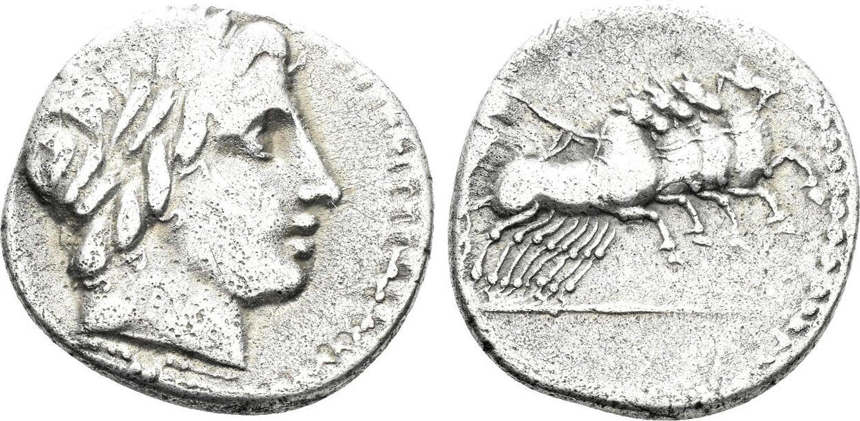 Roman Republic Denarius Anonymous Circa 86 Bc Jupiter In Quadriga