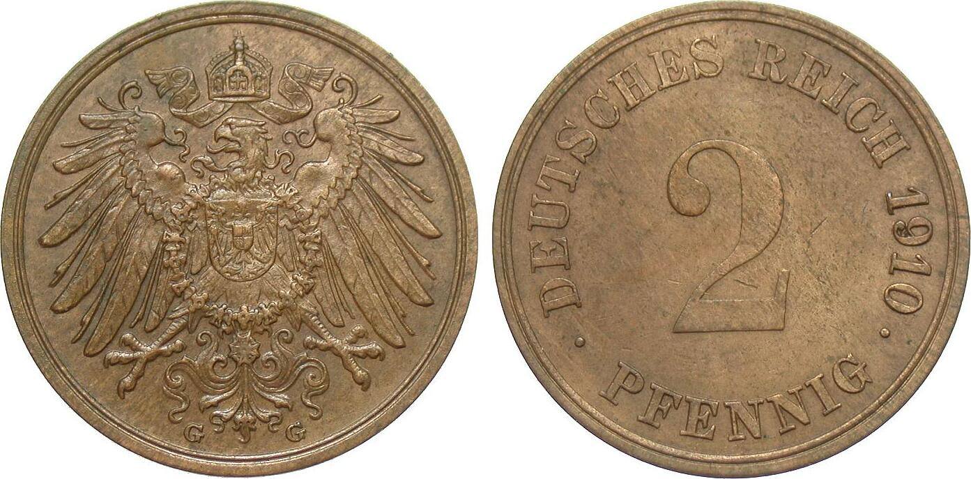 Kaiserreich 2 Pfennig 1910 G EF | MA-Shops