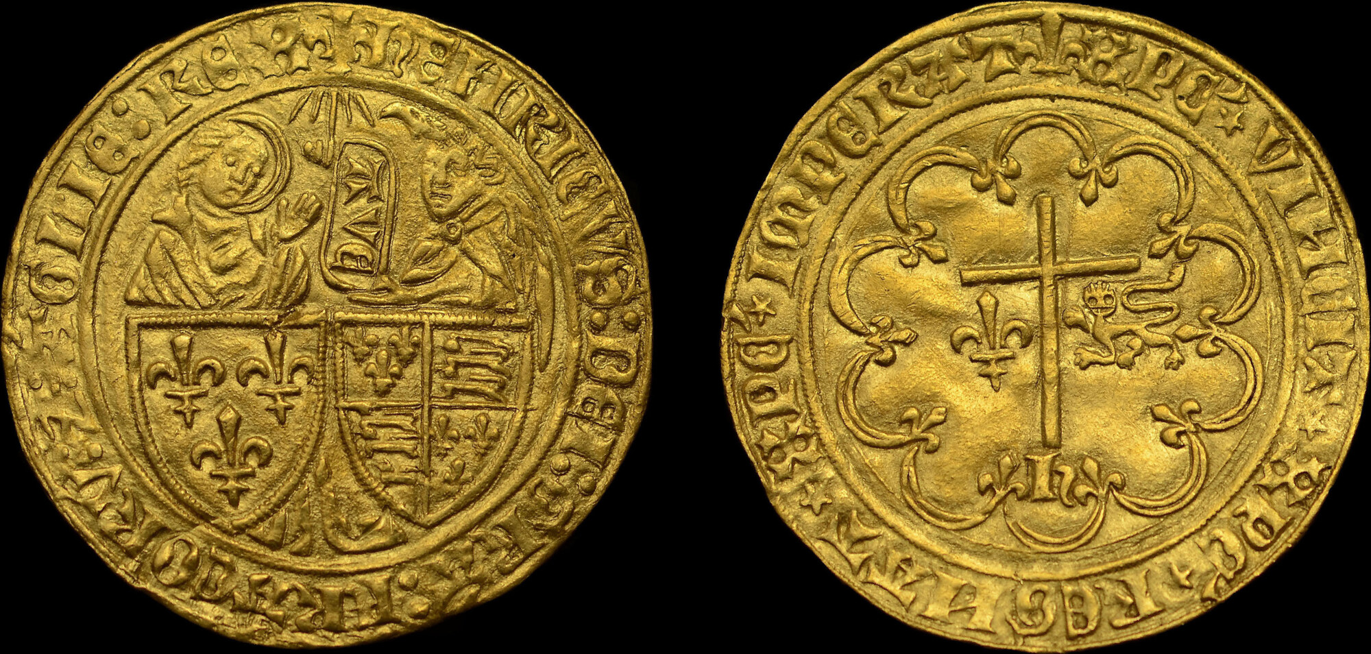 FRANCE/GREAT BRITAIN 1423 ANGLO-GALLIC, HENRY VI GOLD SALUT D’OR, ST LO ...