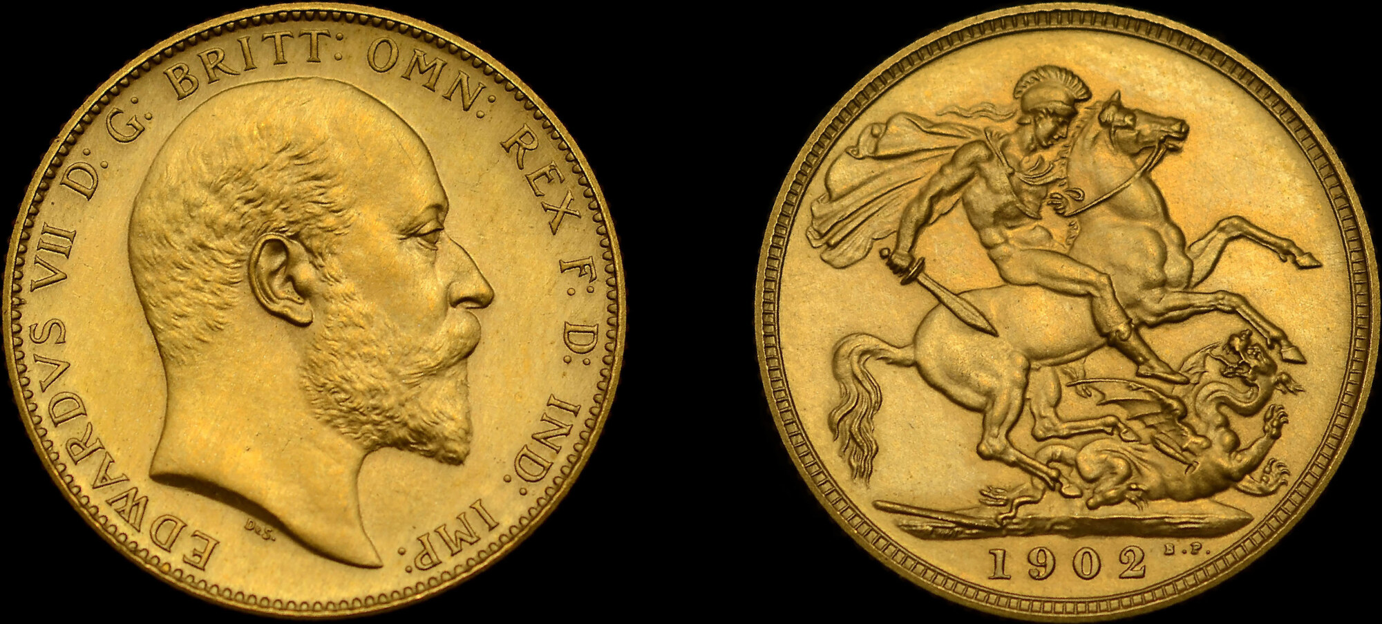 GREAT BRITAIN EDWARD VII, 1902 CORONATION YEAR, MATT PROOF GOLD ...