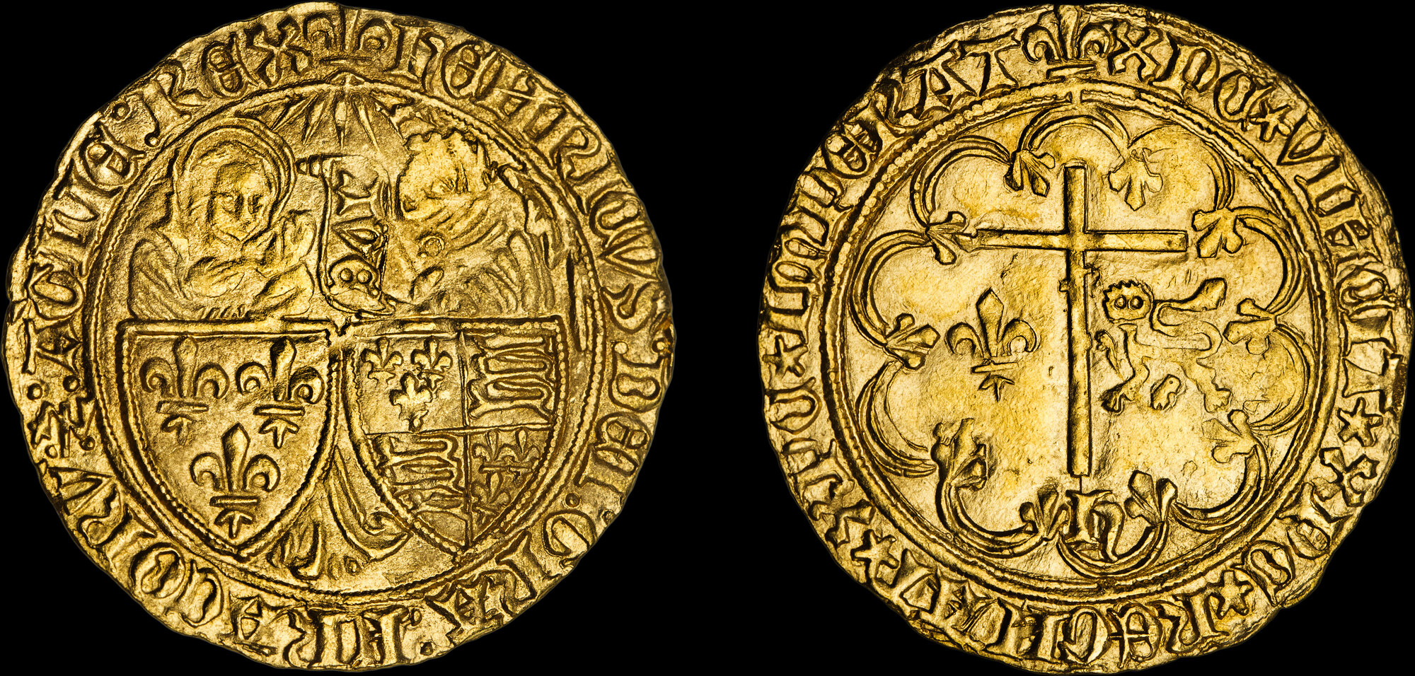 GREAT BRITAIN/FRANCE 1423 ANGLO-GALLIC, HENRY VI GOLD SALUT D’OR, ST LO ...