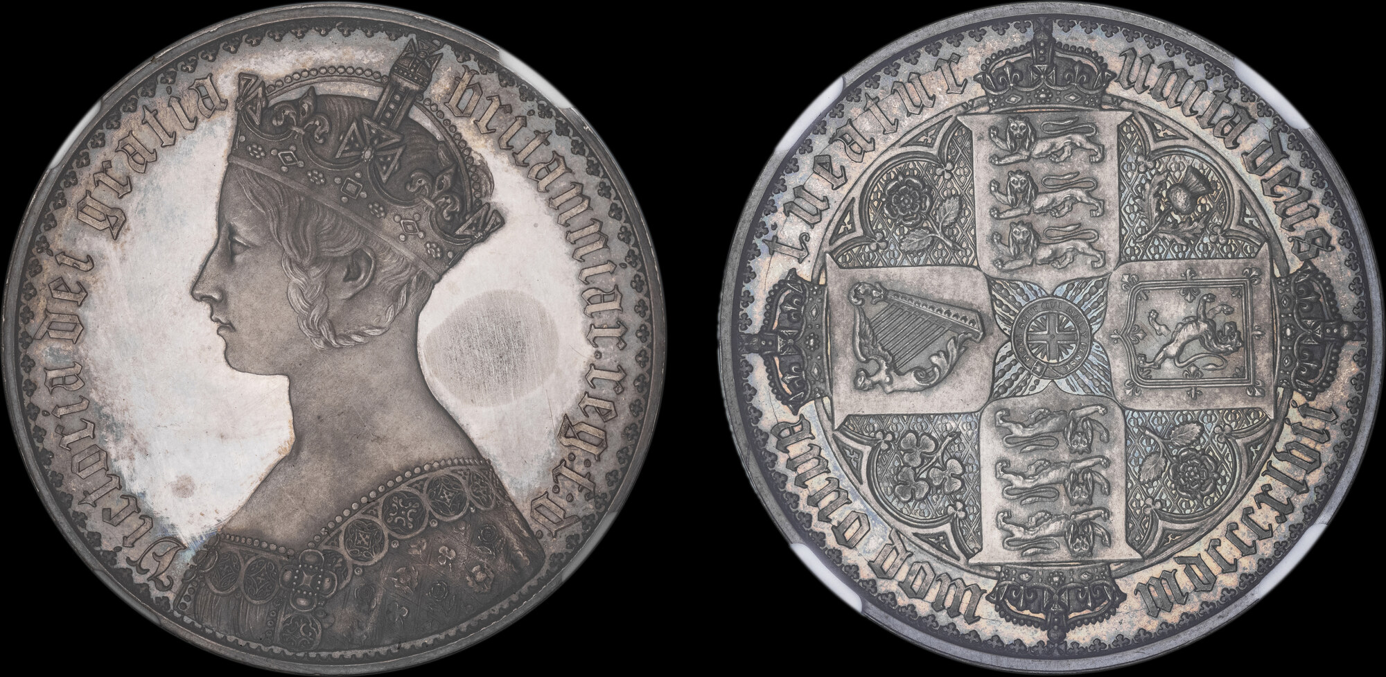 GREAT BRITAIN VICTORIA, 1847 PLAIN EDGE PROOF GOTHIC CROWN, IN PURE ...