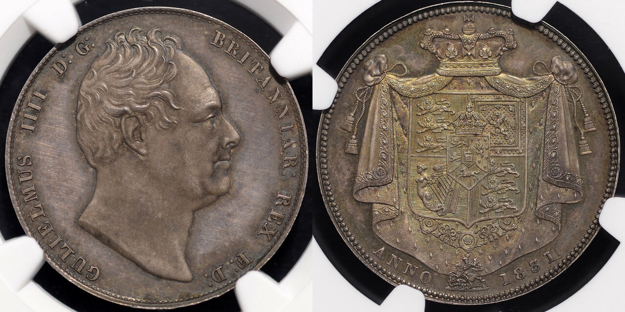 GREAT BRITAIN WILLIAM IV, 1831 PROOF HALFCROWN. NGC PR63 | MA-Shops