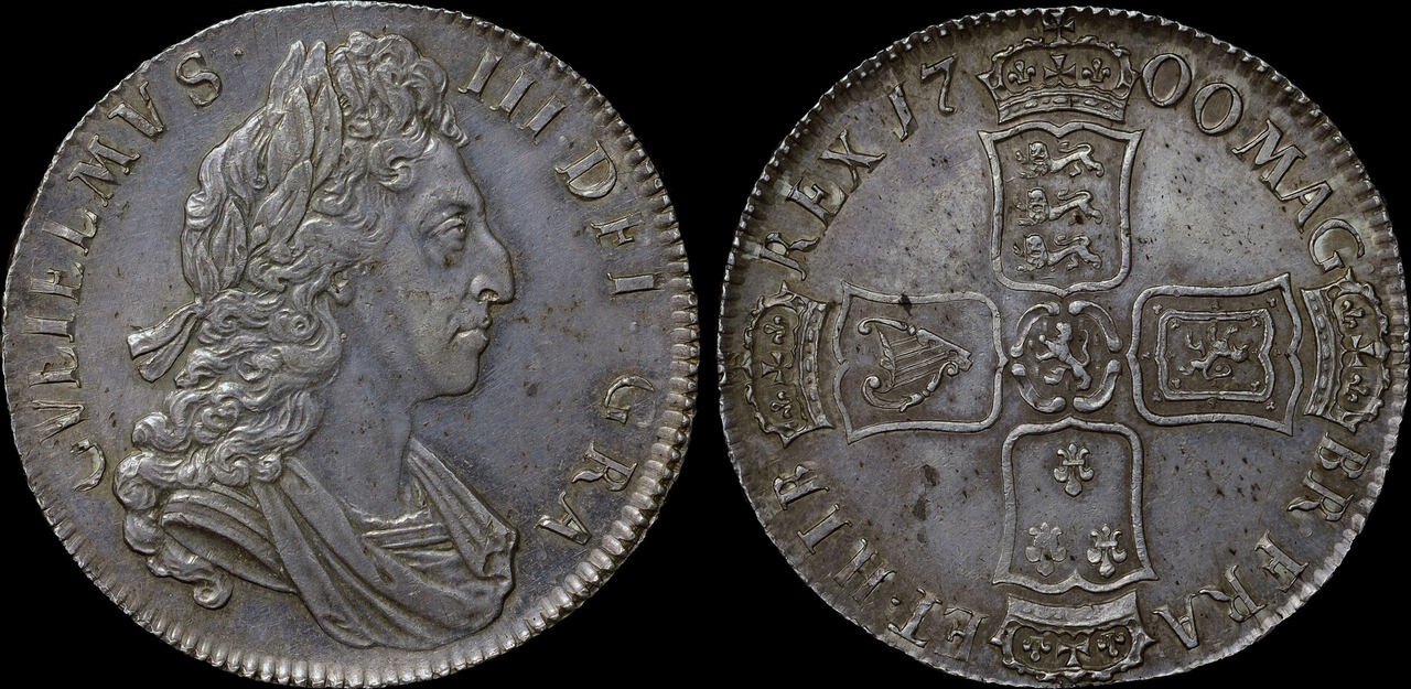 GREAT BRITAIN WILLIAM III, 1700 SILVER CROWN | MA-Shops