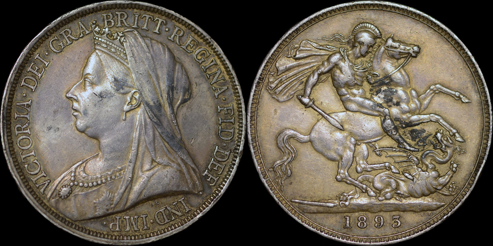 GREAT BRITAIN VICTORIA 1893 SILVER CROWN | MA-Shops