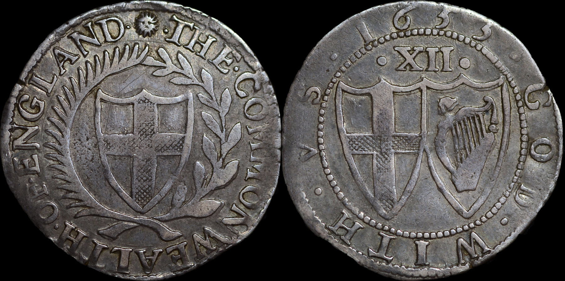 GREAT BRITAIN COMMONWEALTH 1653 SILVER SHILLING | MA-Shops