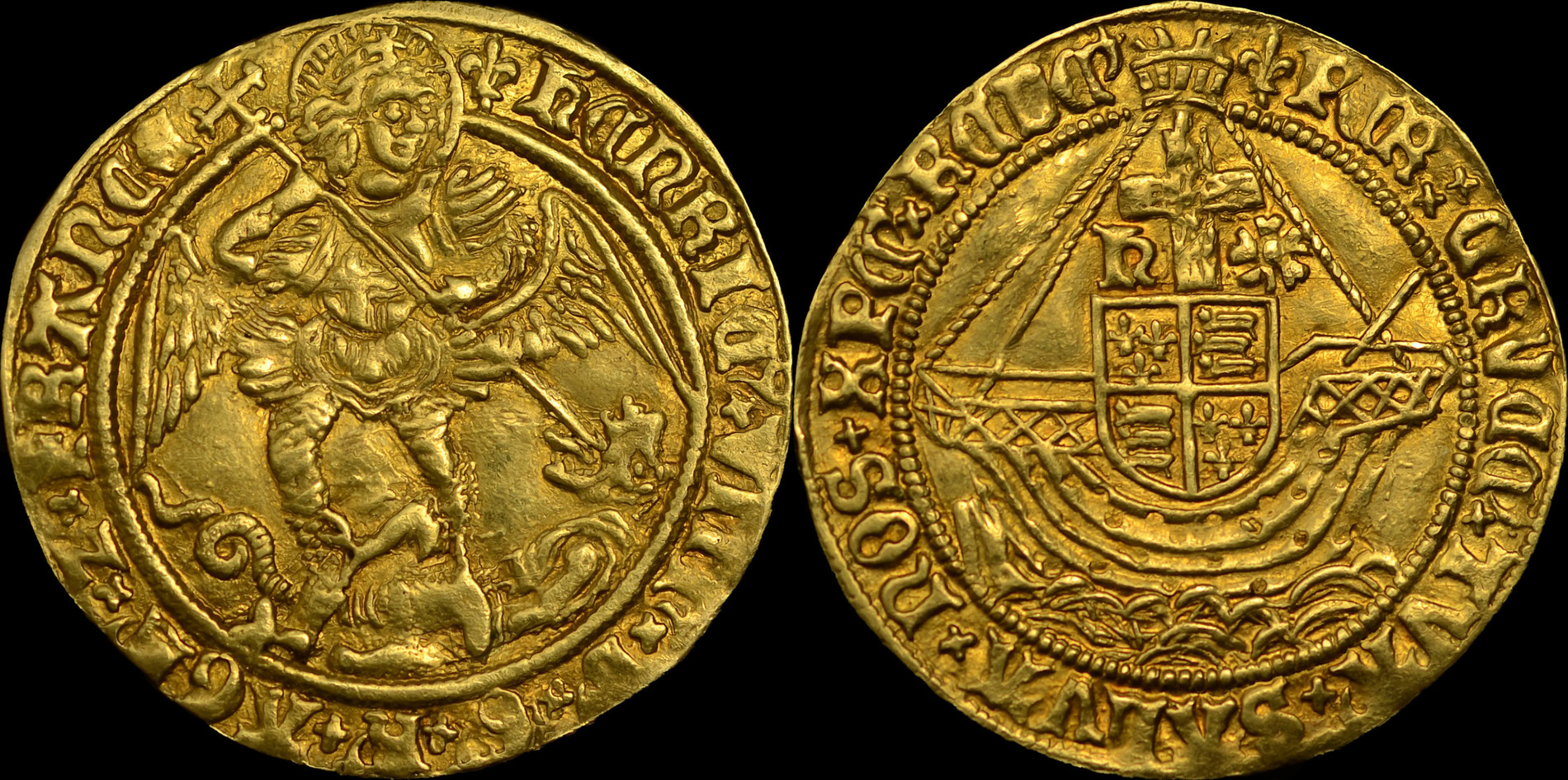 GREAT BRITAIN 1526-44 HENRY VIII GOLD ANGEL, RARE SECOND COINAGE, EX ...