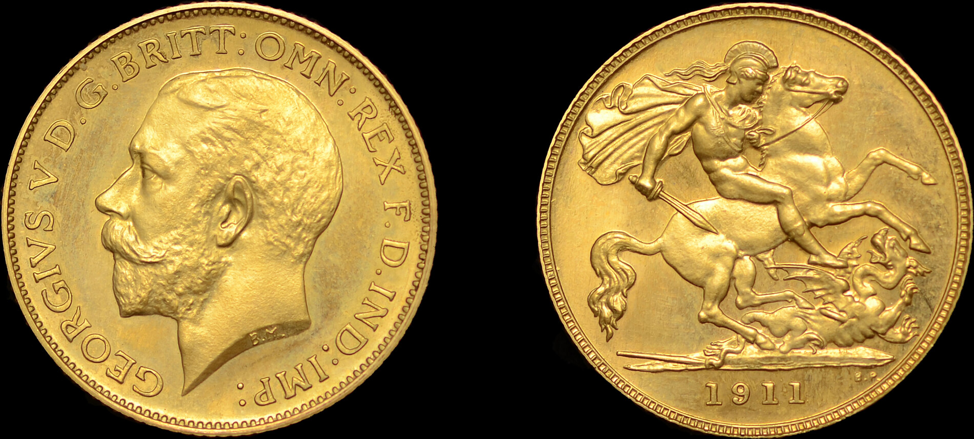 GREAT BRITAIN GEORGE V 1911 PROOF GOLD HALF-SOVEREIGN PF 66+ | MA-Shops