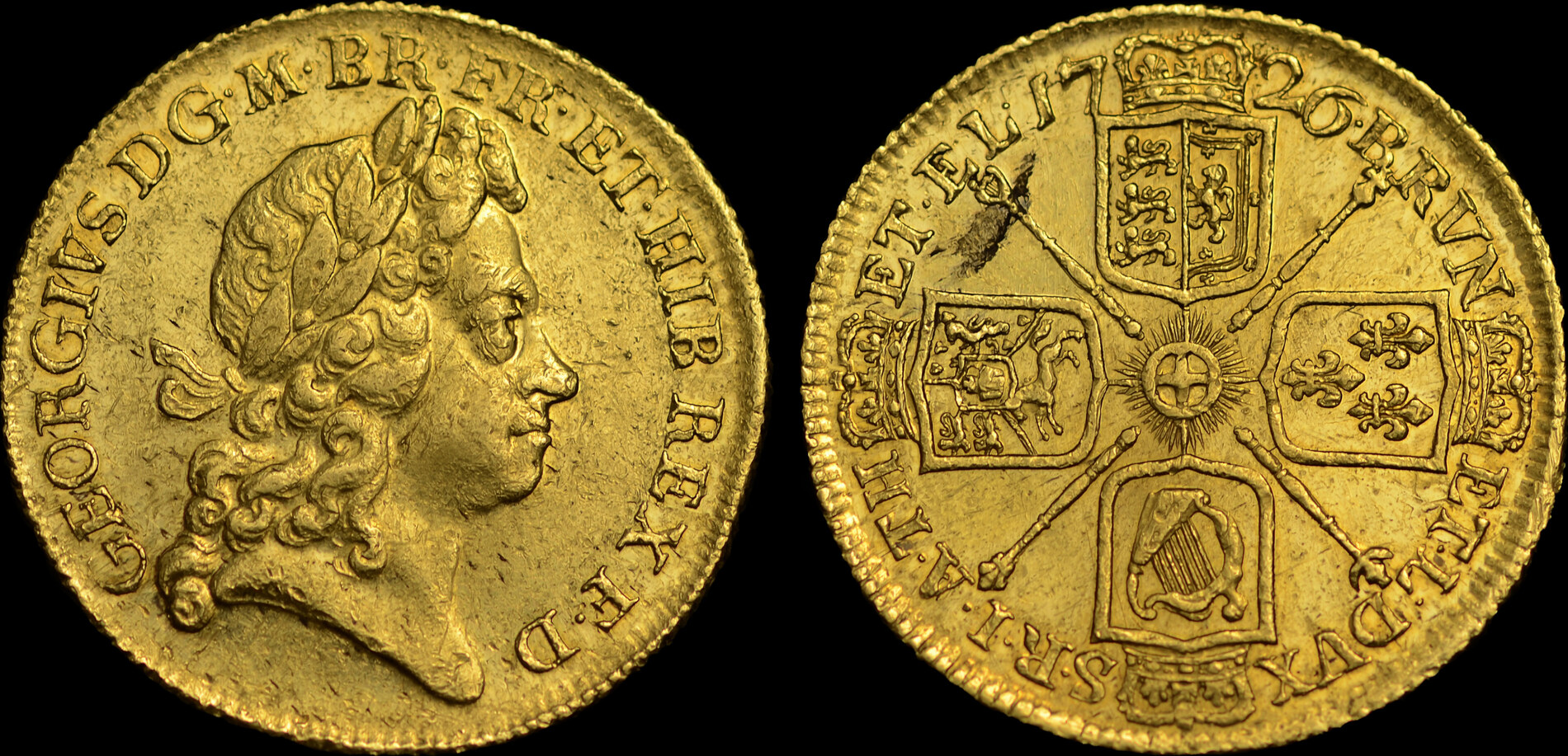GREAT BRITAIN GEORGE I 1726 GOLD TWO GUINEAS | MA-Shops