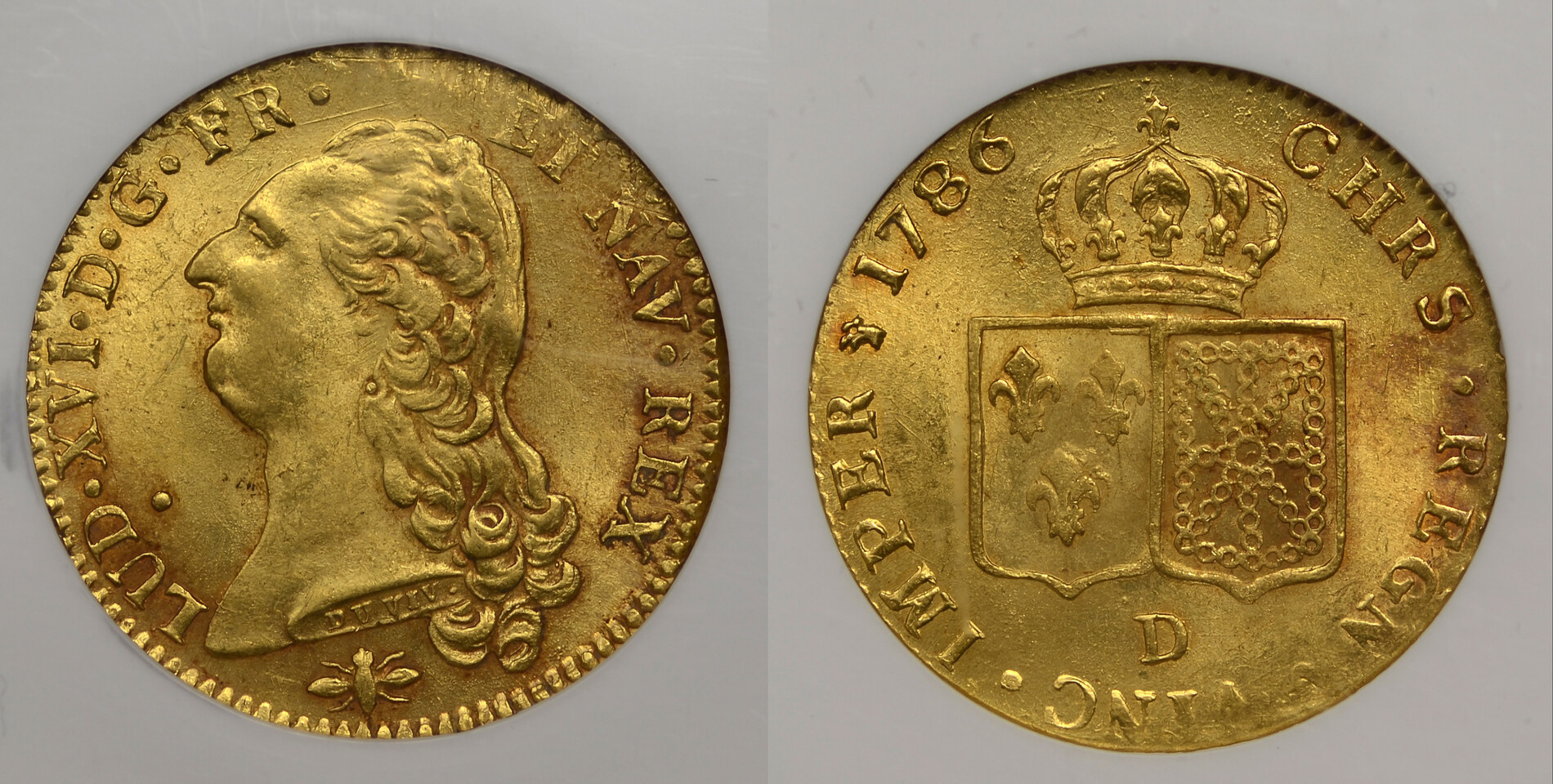 FRANCE, 1786-D GOLD DOUBLE LOUIS D'OR, LYON MINT | MA-Shops