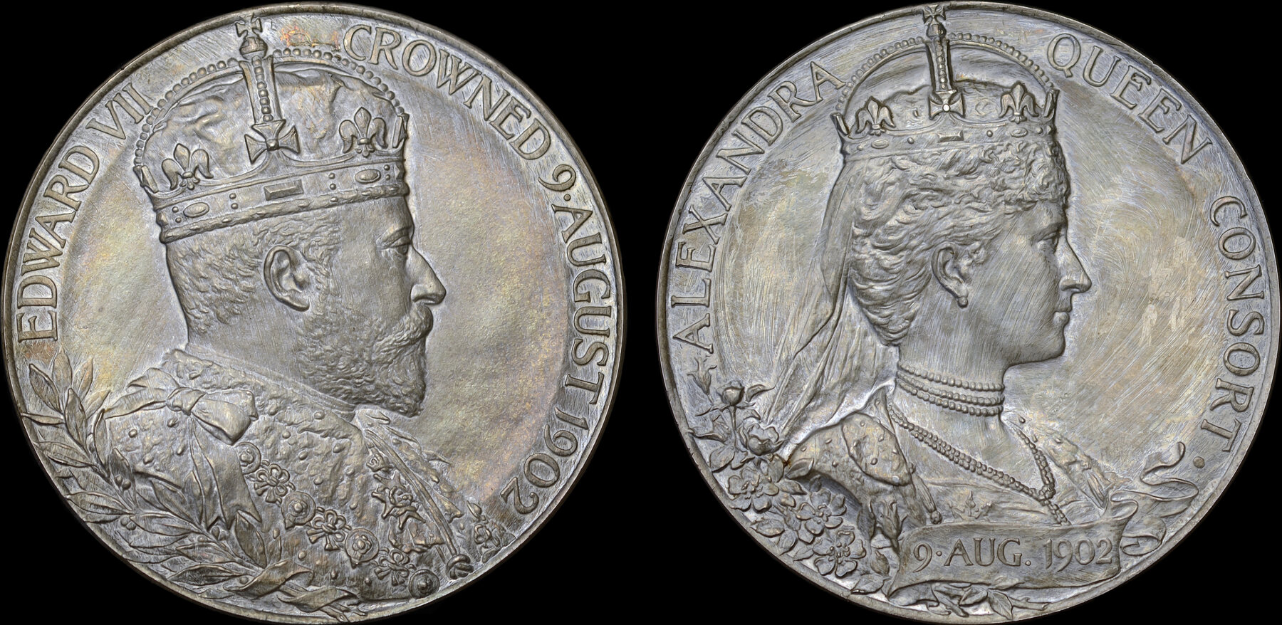 GREAT BRITAIN CORONATION OF EDWARD VII, 1902, SILVER LARGE SIZE MEDAL ...