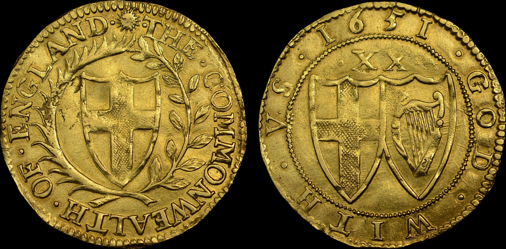 GREAT BRITAIN COMMONWEALTH 1651 GOLD UNITE | MA-Shops