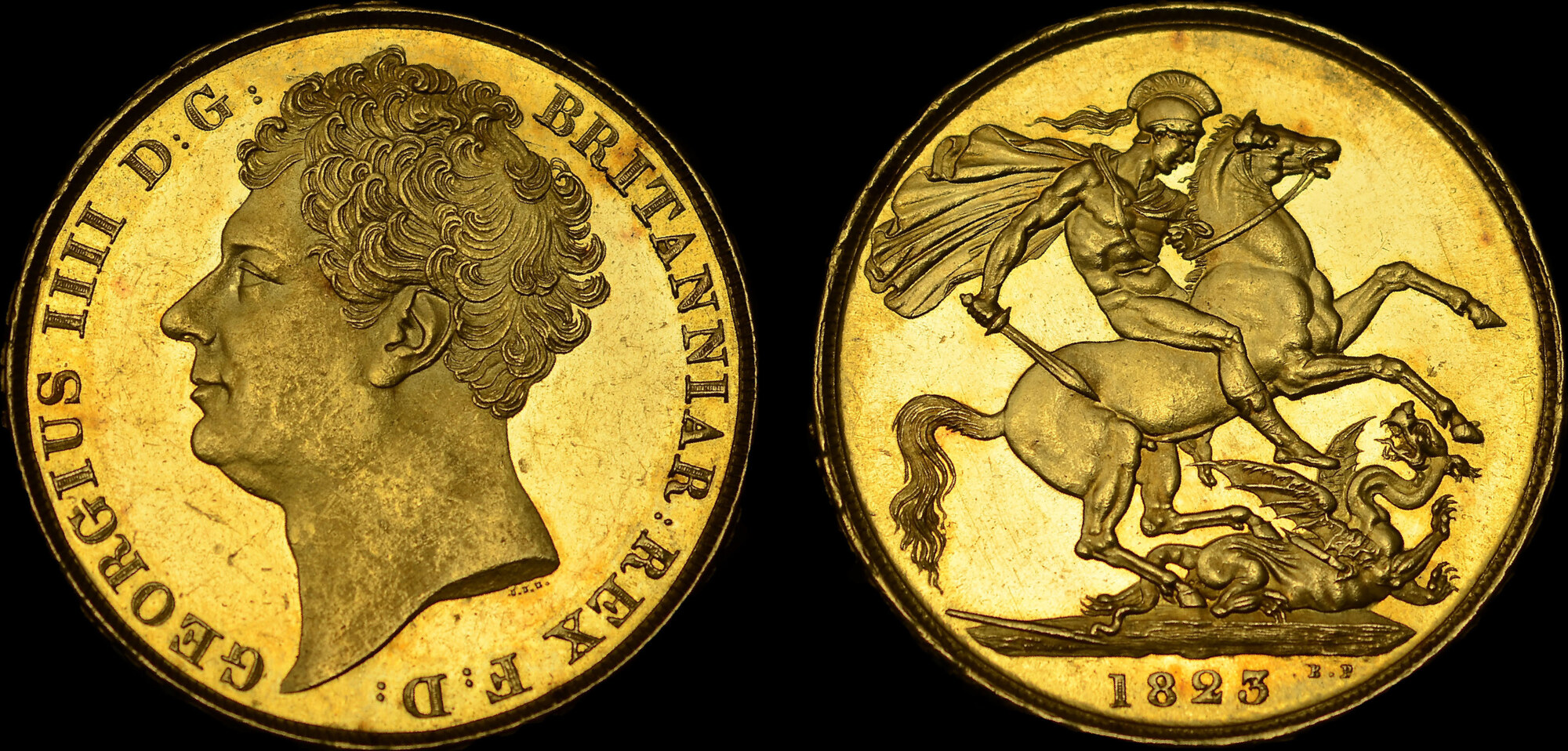 GREAT BRITAIN GEORGE IV, 1823 GOLD TWO POUNDS MS62 PL (PROOF LIKE) | MA ...
