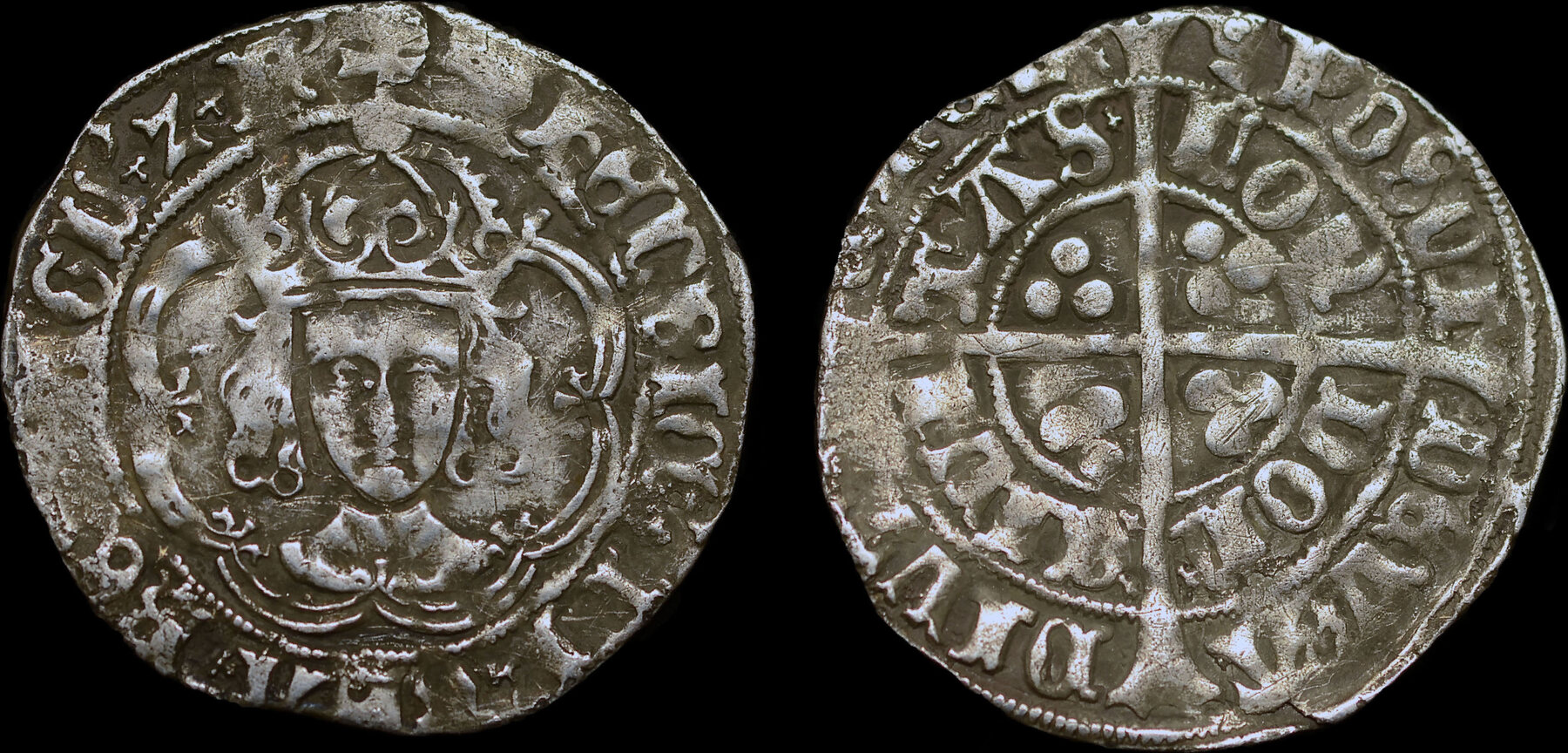 GREAT BRITAIN 1485-1509 HENRY VII SILVER GROAT, CLASS IIIC MINT MARK ...