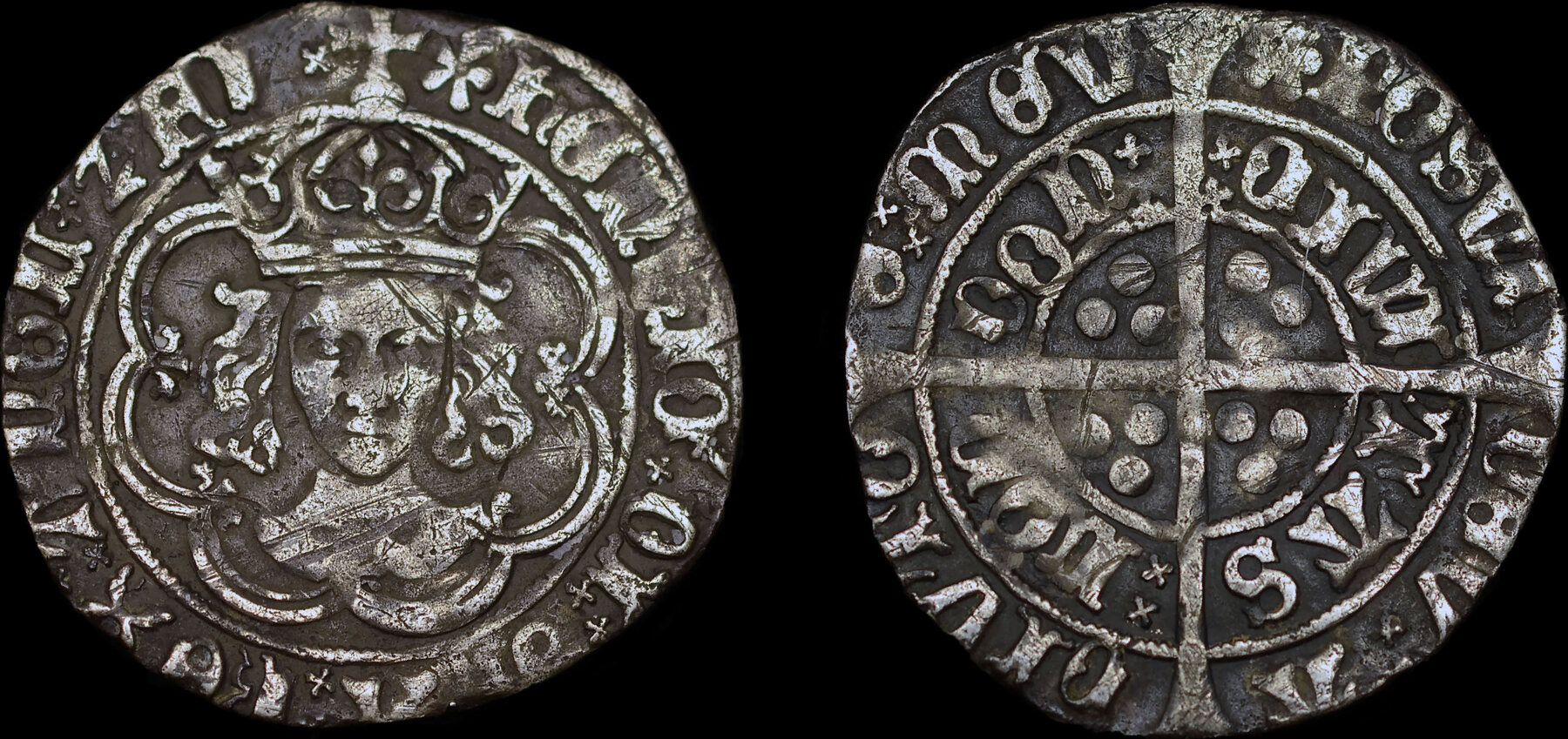 GREAT BRITAIN 1485-1509 HENRY VII SILVER GROAT, CLASS IIIb MINT MARK ...