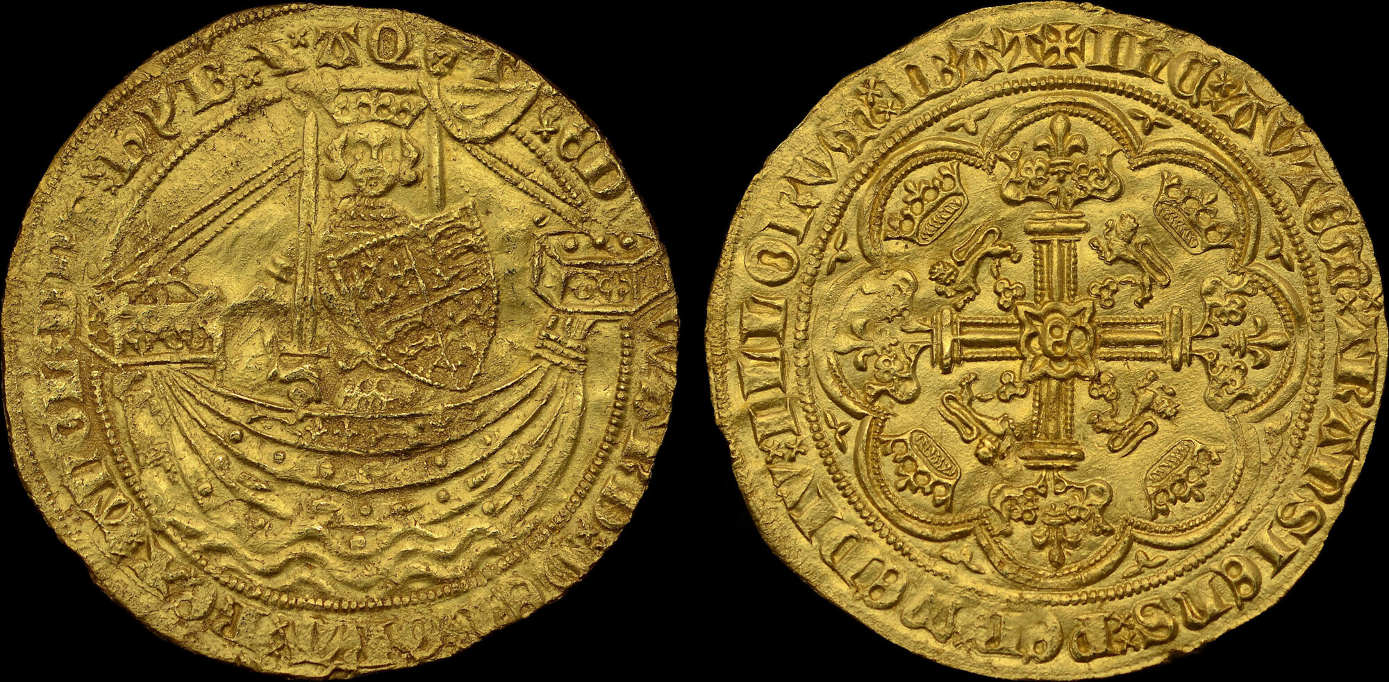 GREAT BRITAIN 1351-77 EDWARD III GOLD NOBLE, TREATY PERIOD ISSUE | MA-Shops