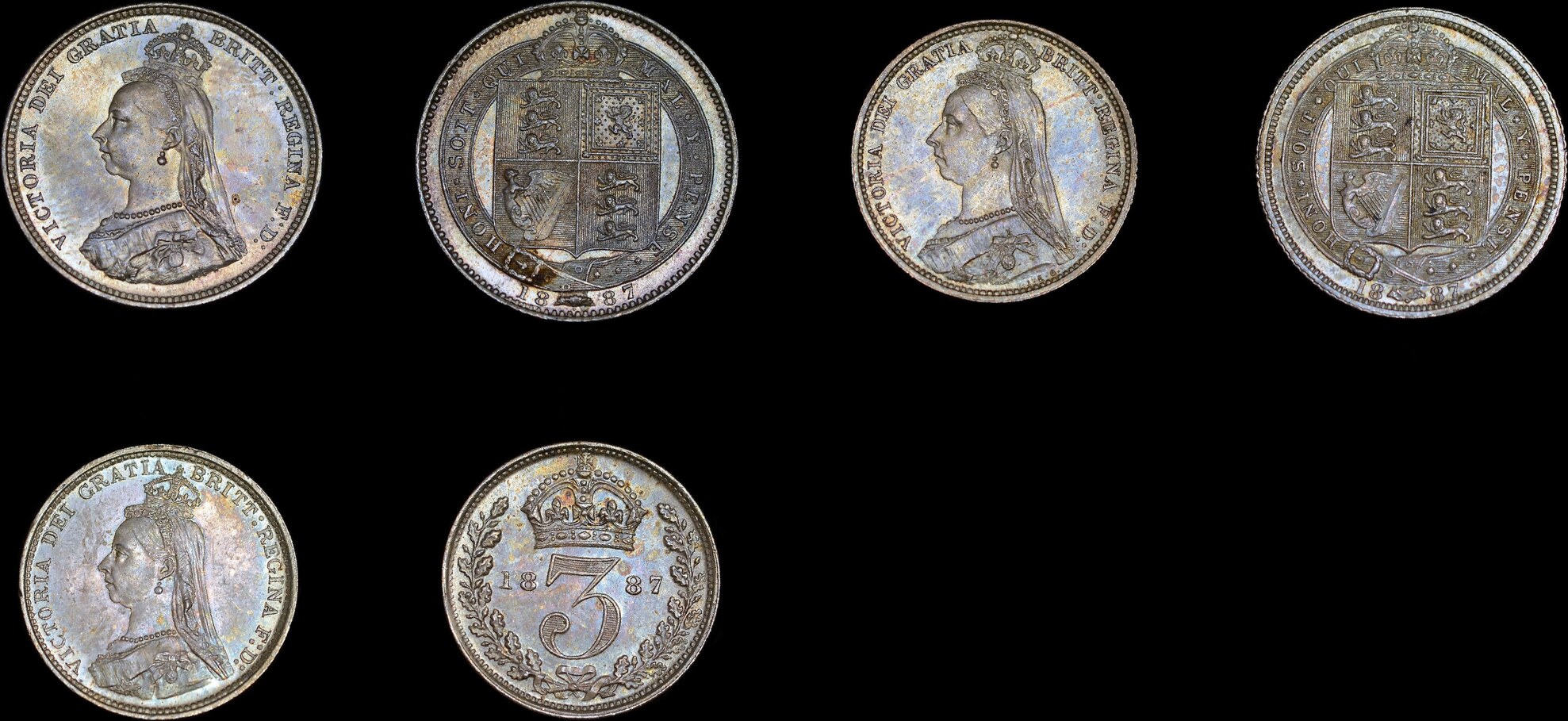 GREAT BRITAIN VICTORIA, 1887 SPECIMEN CURRENCY SET, GOLD FIVE POUNDS TO ...