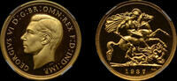 GREAT BRITAIN GEORGE VI, 1937 PROOF GOLD TWO POUNDS PF 63 | MA-Shops
