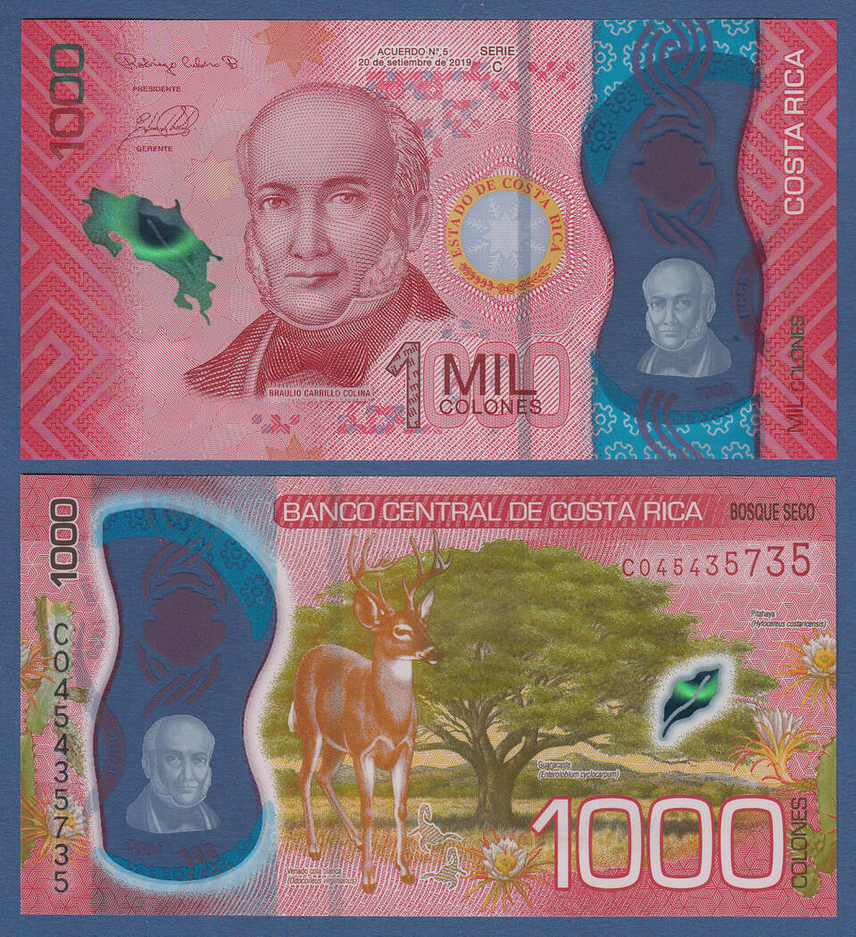 COSTA RICA P.280 1000 Colones 2019 UNC | MA-Shops