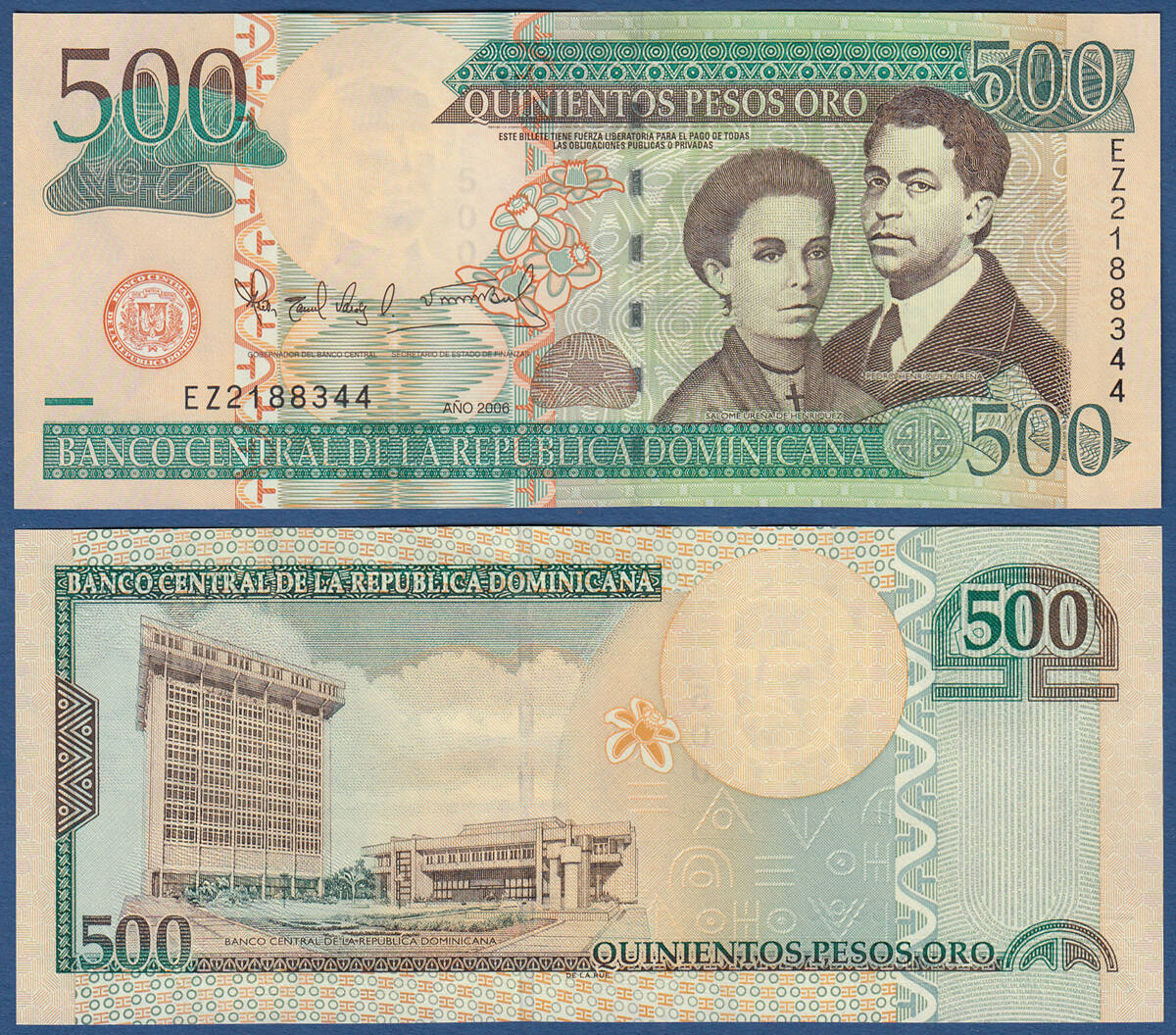 DOMINIKANISCHE Rep. P.179a 500 Pesos 2006 UNC | MA-Shops