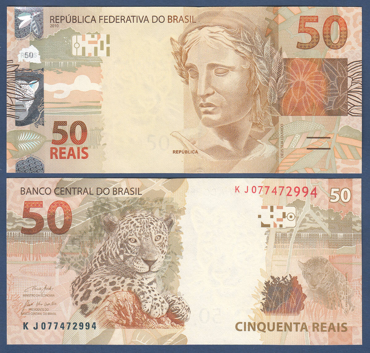BRASILIEN P.256 50 Reais 2010 (2019) UNC | MA-Shops