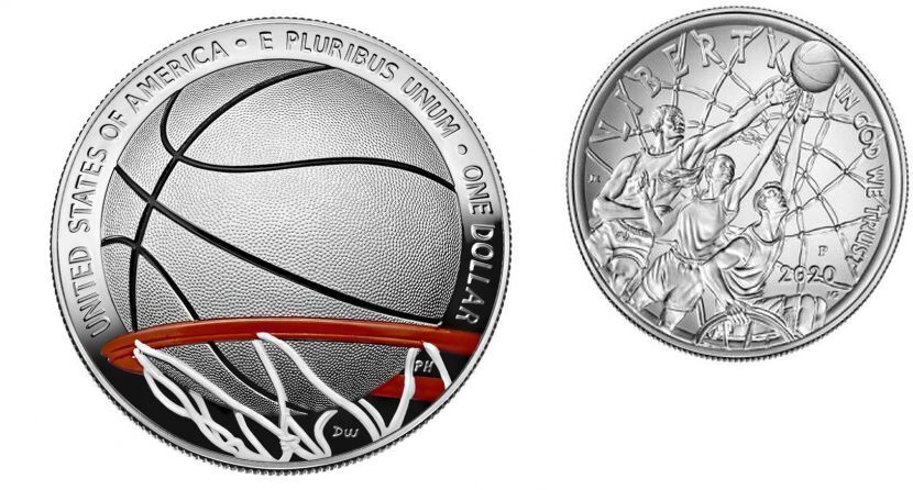USA 1 $ 2020 P Basketball Hall of Fame - 60. Jubiläum - in Kapsel inkl ...