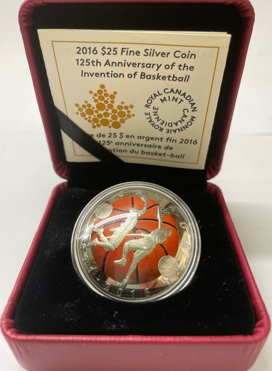 Kanada 25 $ 2016 125 Jahre Basketball (Farbmünze, gerundet ...