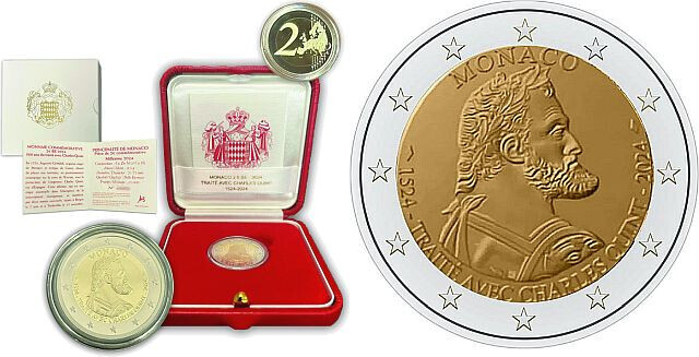 Monaco 2 Euro 2024 500 Jahre Vertrag von Burgos,inkl. Etui & Zertifikat ...