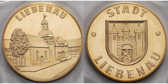 3,97g fein Stadt Liebenau in Hessen an der Diemel und Warme in originaler Folie AnlagegoldPP ...