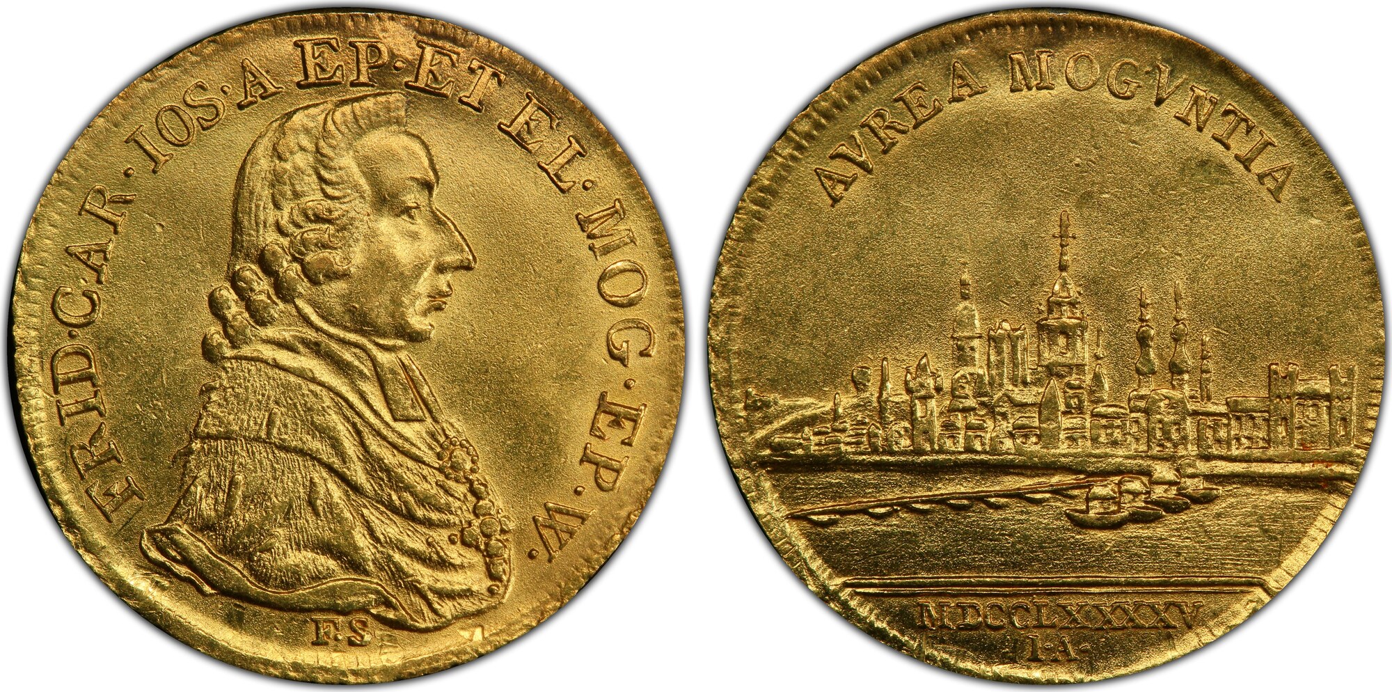 Germany Mainz Archdiocese of Mainz GOLD DUCAT 1795 City View SCARCE ONE ...