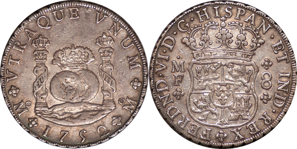 Mexico 1752-Mo MF Ferdinand VI Silver 8 Reales NGC AU-50 | MA-Shops