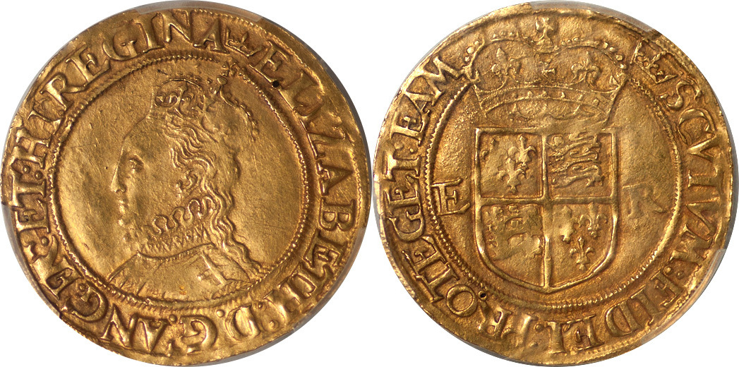 Great Britain Elizabeth I Gold Half Pound mm: Coronet (1567-70) PCGS AU ...