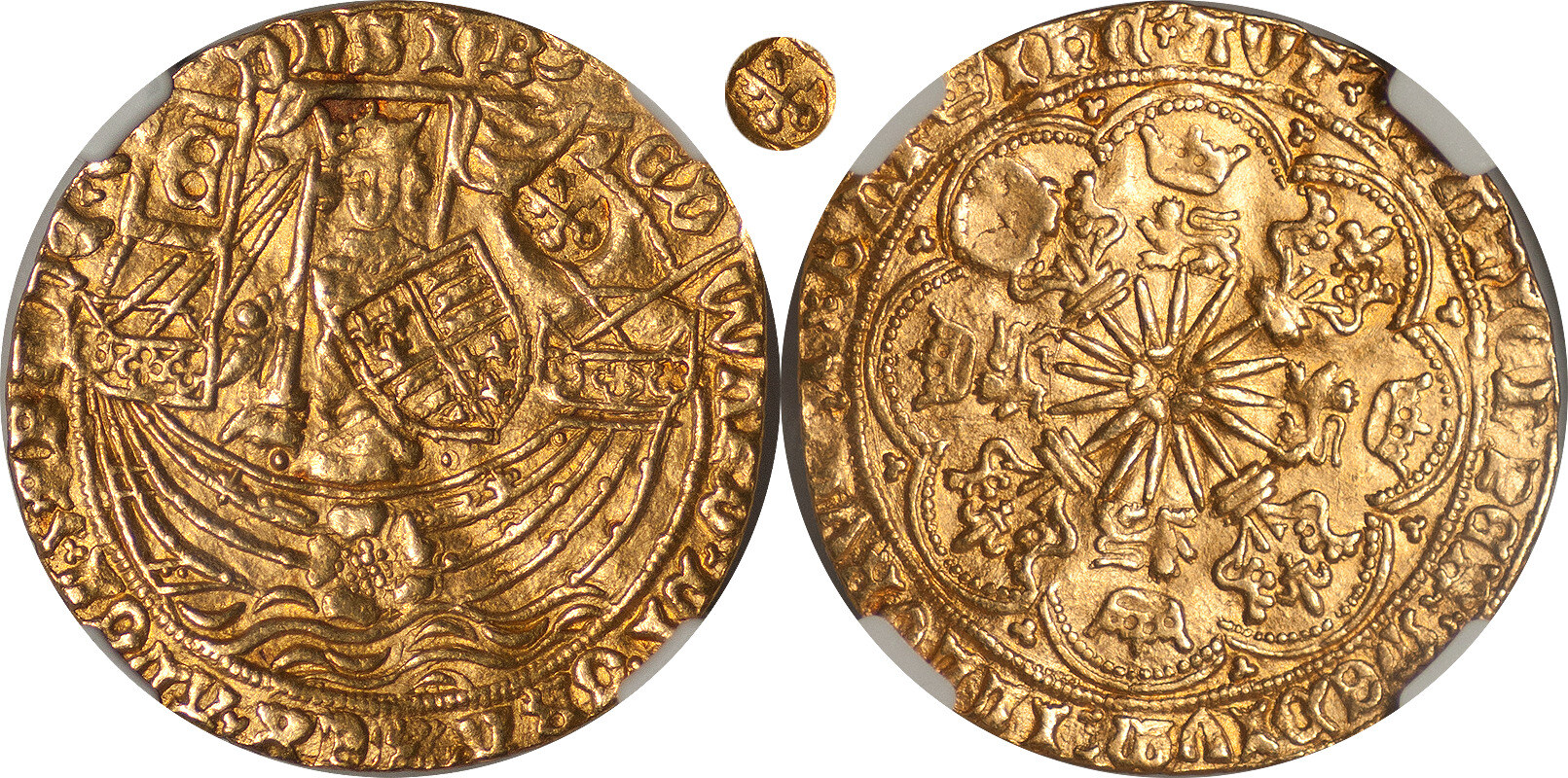 England / Livonia Riga Duchy 1621 Counterstamped Edward IV Gold Ryal ...