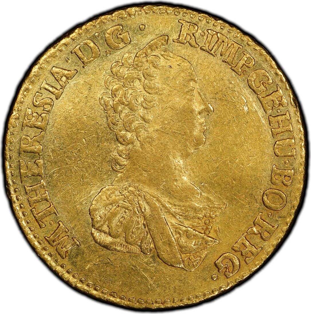 Transylvania RARE Maria Theresia Double Ducat 1765- 2 ducats PCGS AU55 | MA-Shops
