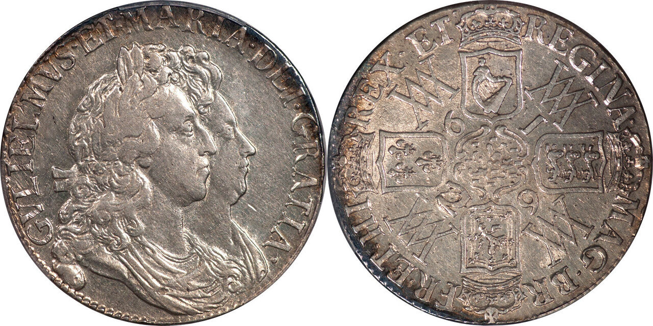 Great Britain 1692 William & Mary Silver Crown (Inverted 2) PCGS About ...
