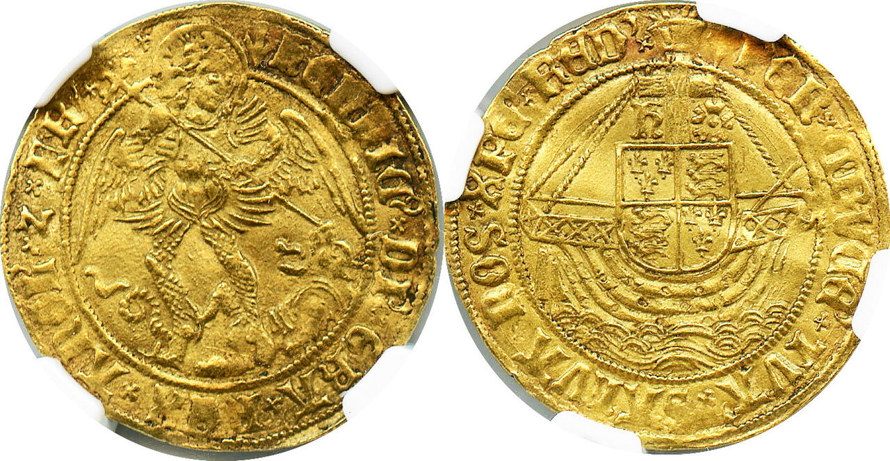 ENGLAND Britain (1505-09) Henry VII (1485-1509) gold Angel ND (1505 ...
