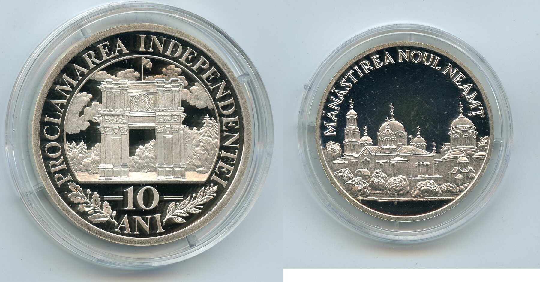10,50,50,100 Lei 2000-2006 Republic of Moldova 4 Silver pieces PROOF ...