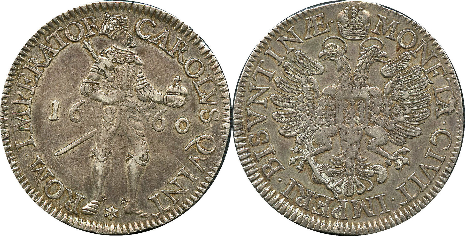 TALER 1660 France Germany Besancon Imperial City Charles V SCARCE ONLY ...