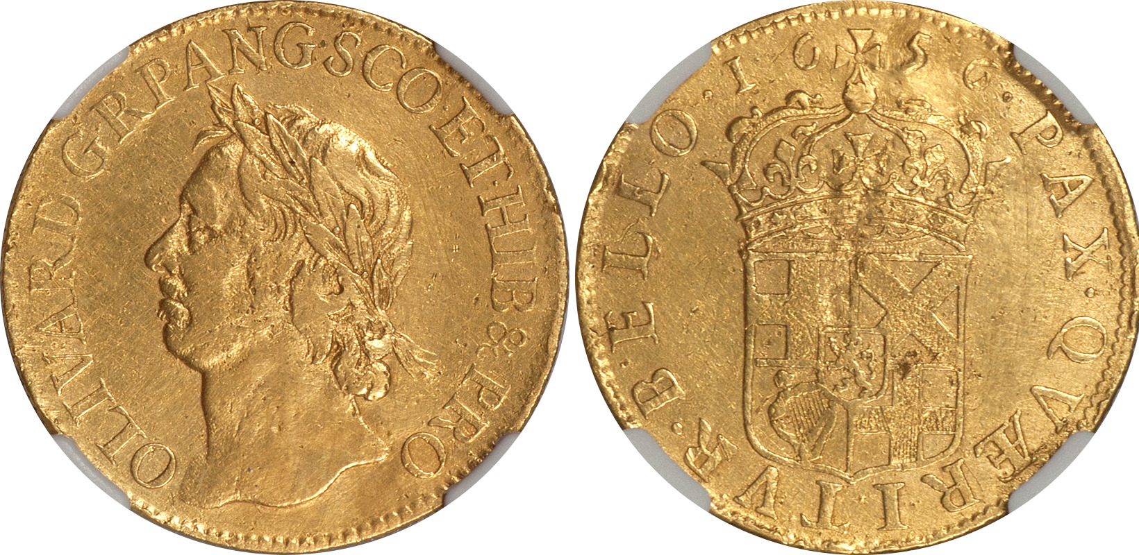 Great Britain 1656 Cromwell Gold Pattern Broad of 20 Shillings NGC VF ...